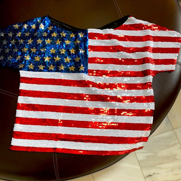 Tops | Flag Sequins Top | Poshmark